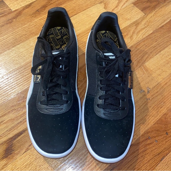 Puma | Shoes | Mens Size 95 Puma California Casual Black Gum Bottom ...